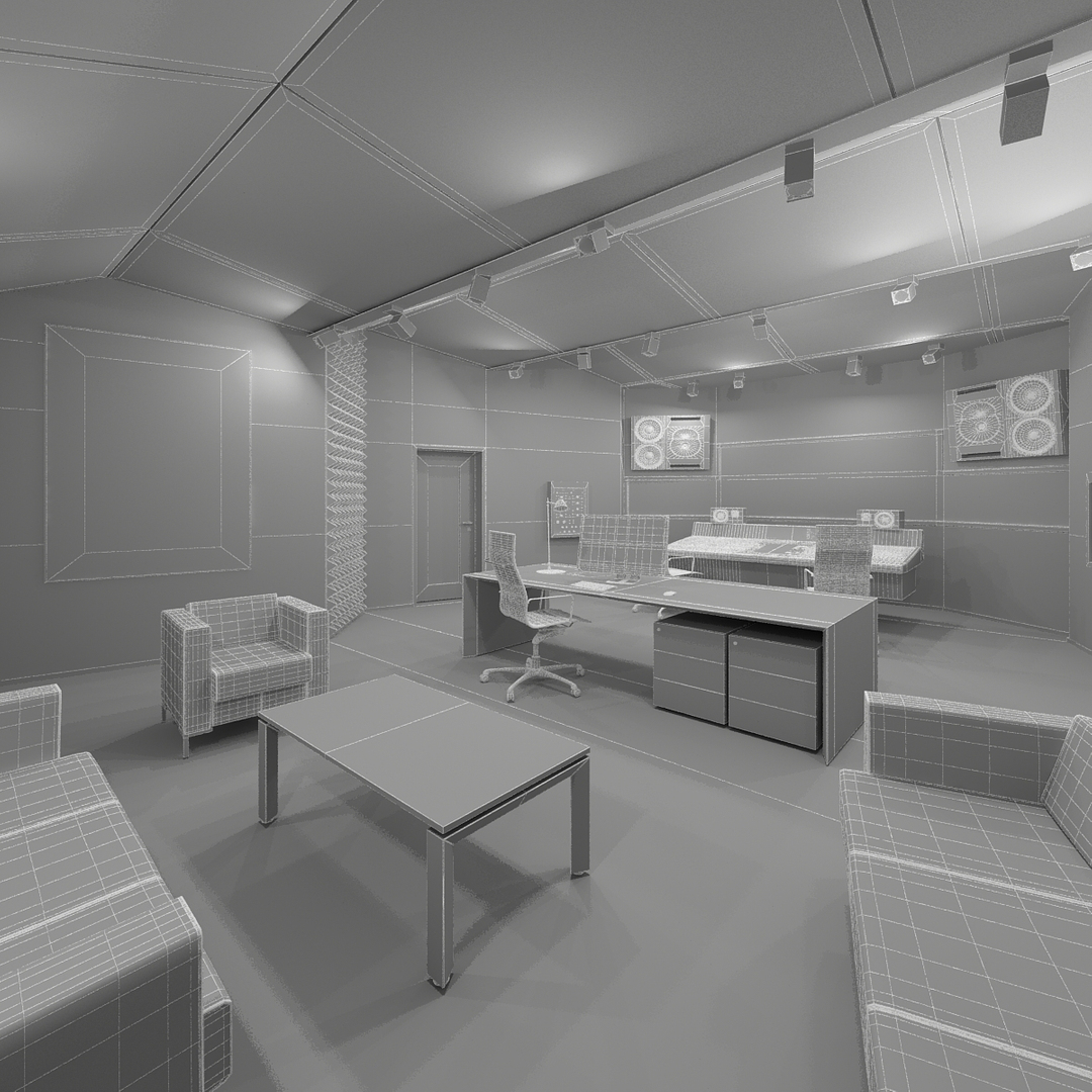 recording studio 3d model