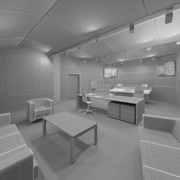 recording studio 3d model
