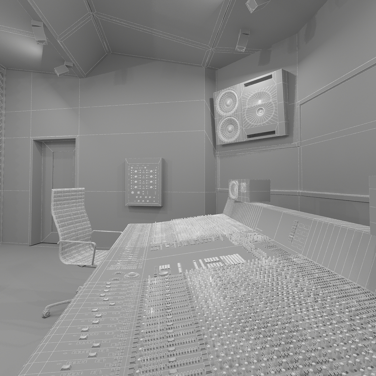 recording studio 3d model
