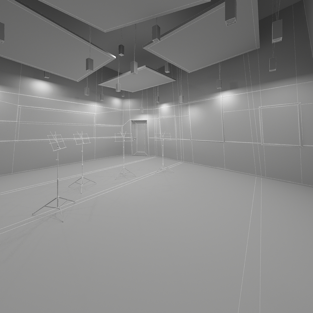 recording studio 3d model