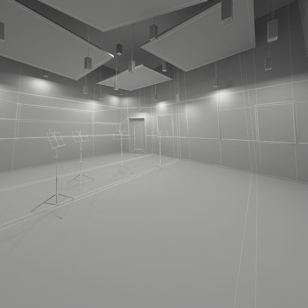 recording studio 3d model