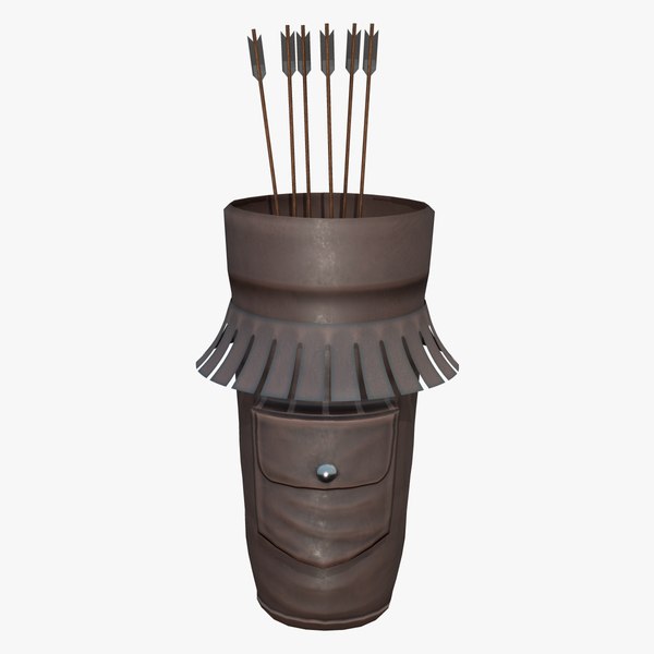 3D Hang Back Bow Scabbard With Arrows In Accessory model - TurboSquid ...