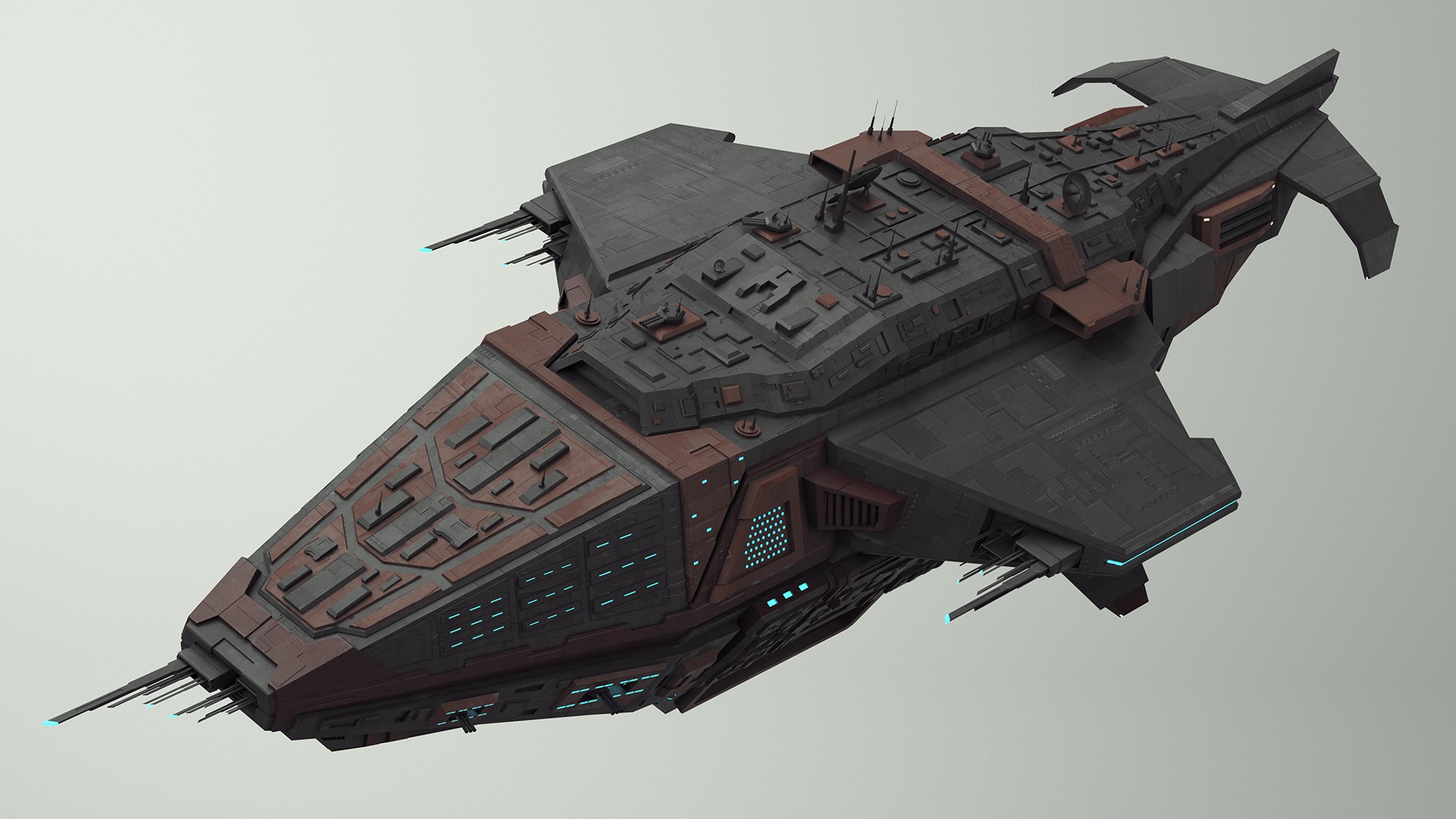 3D Futuristic Armored Spaceship - TurboSquid 2247302