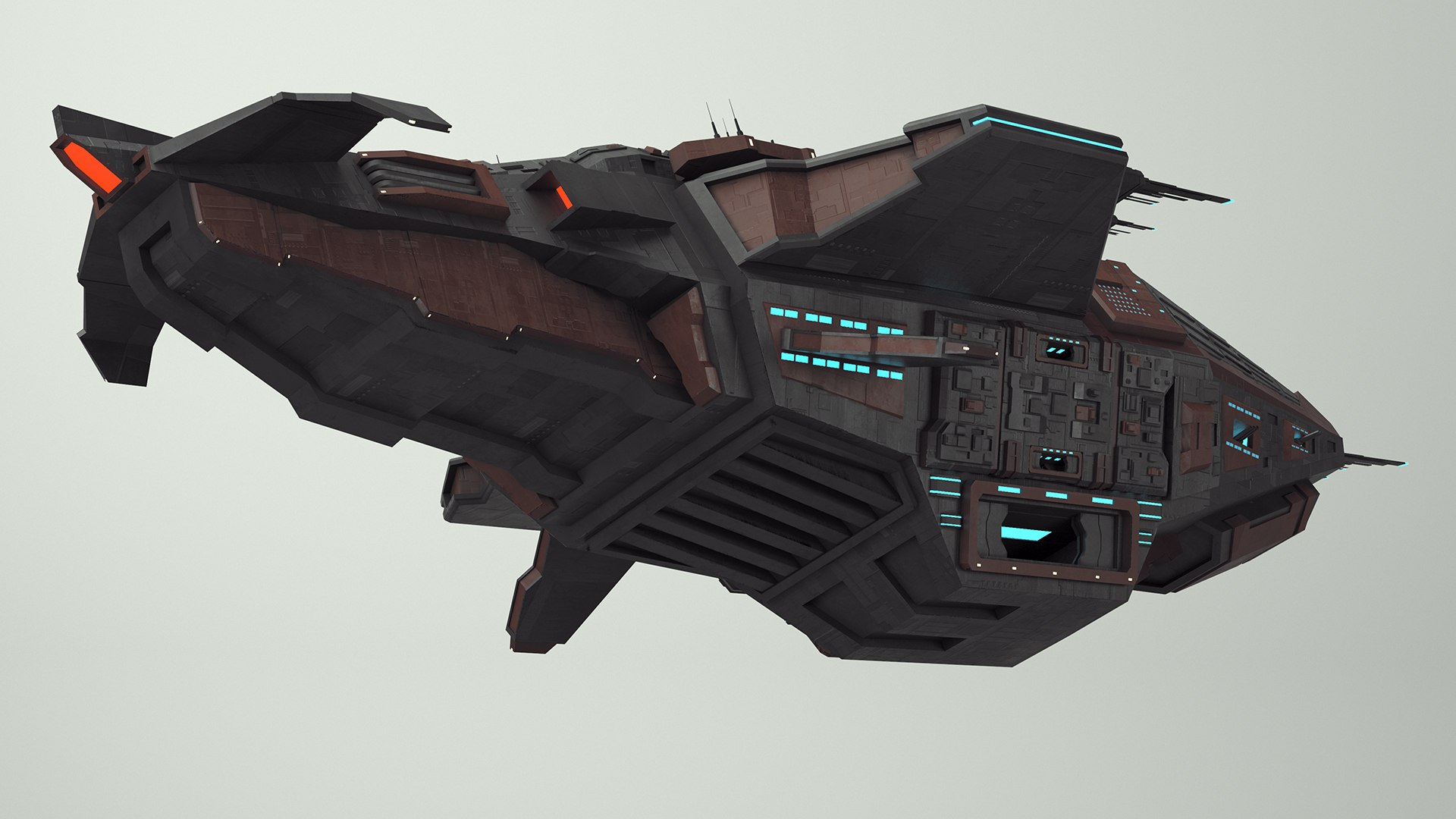 3D Futuristic Armored Spaceship - TurboSquid 2247302