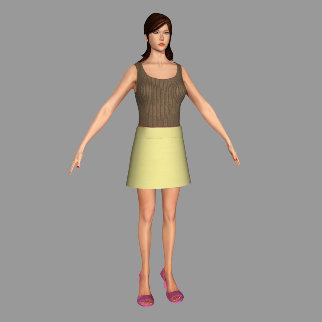 semi realistic female 3d model