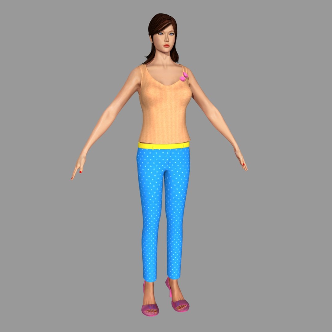 semi realistic female 3d model