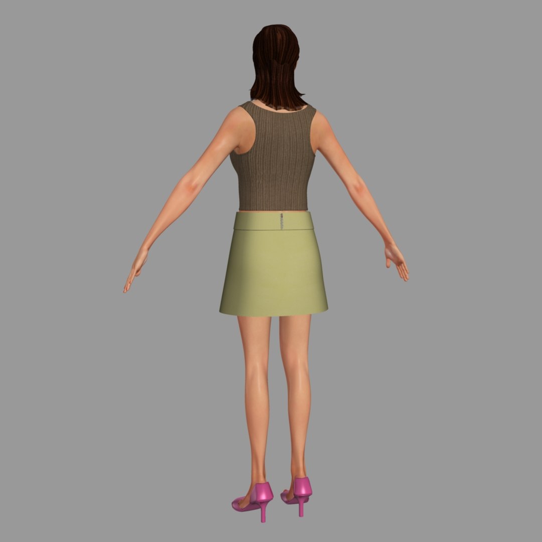 semi realistic female 3d model