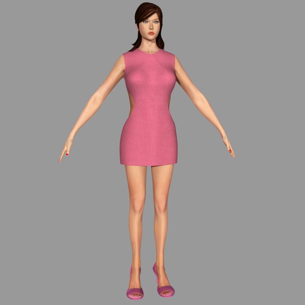 semi realistic female 3d model