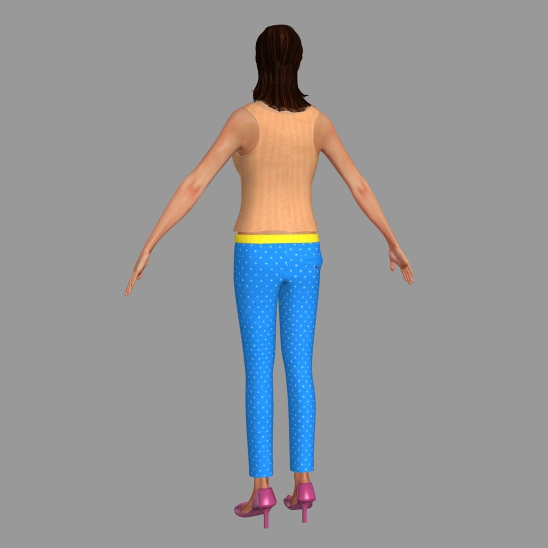 semi realistic female 3d model