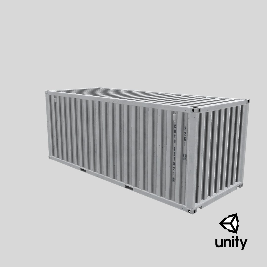 Cargo Containers White Red Blue 20 Ft ISO High And Low Poly PBR LOD 3D Model - TurboSquid 2145926
