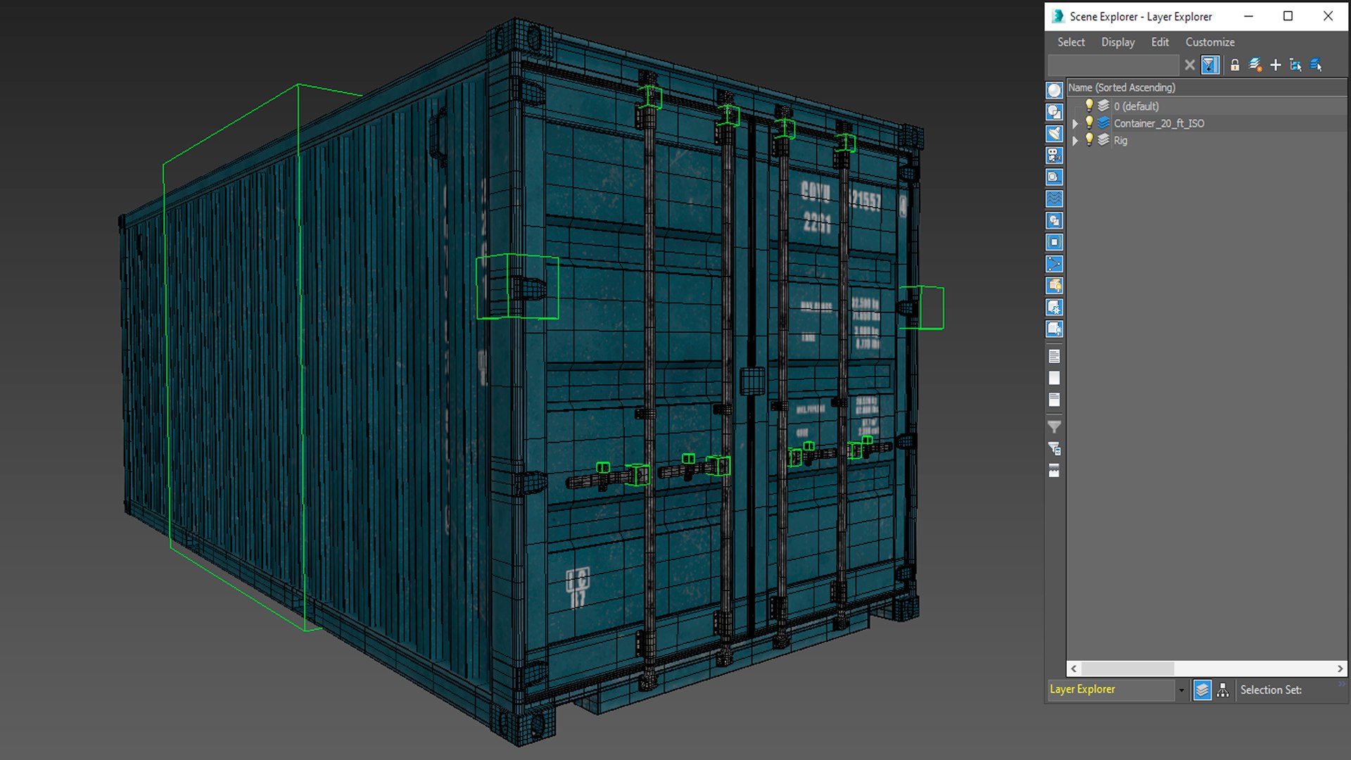 Cargo Containers White Red Blue 20 Ft ISO High And Low Poly PBR LOD 3D ...