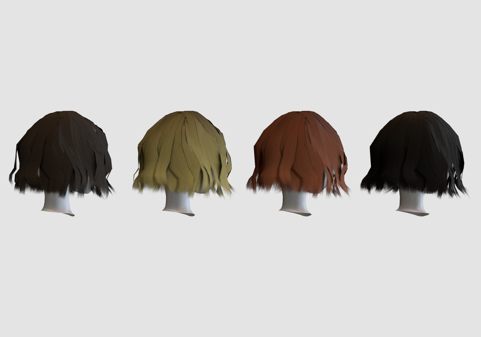 3D hairstyle in 4 colors - TurboSquid 1899602