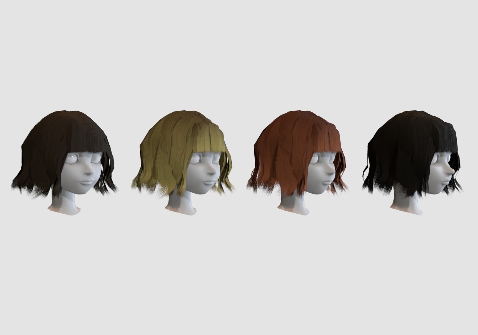 3D hairstyle in 4 colors - TurboSquid 1899602