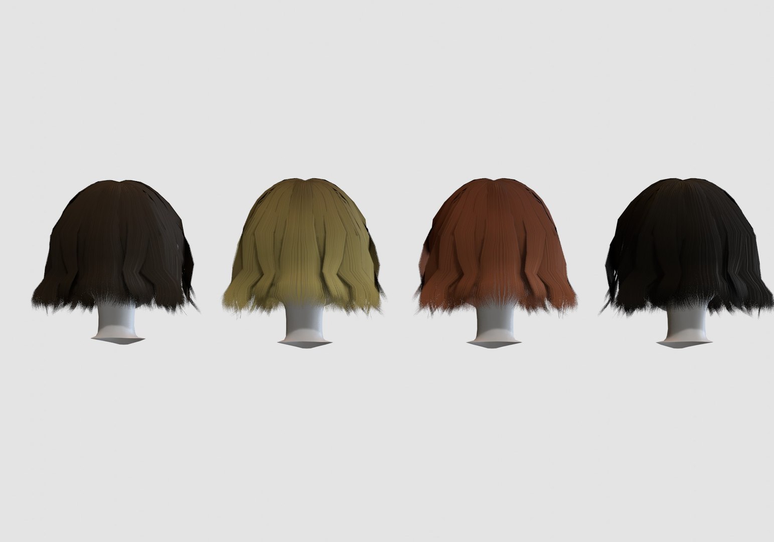 3D hairstyle in 4 colors - TurboSquid 1899602
