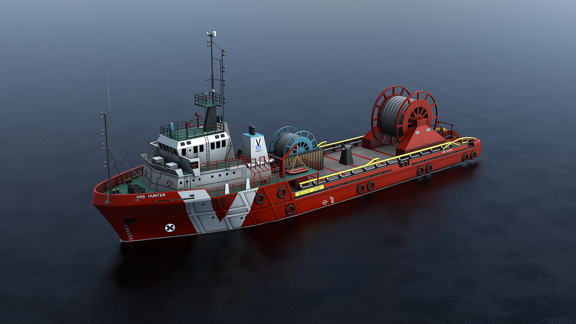 3D Anchor Handling Tug Supply Vessel VOS Hunter - TurboSquid 2298183