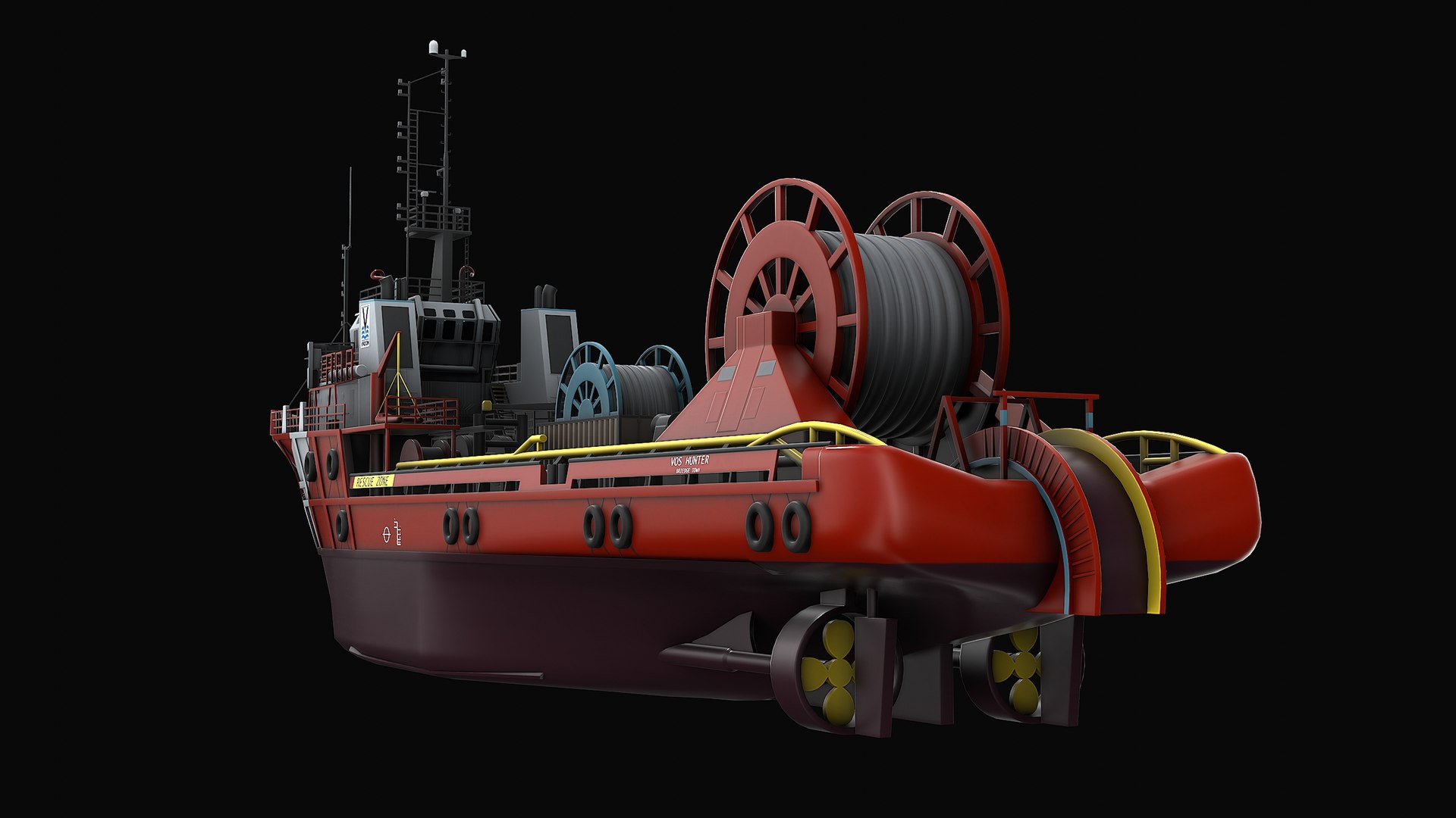 3D Anchor Handling Tug Supply Vessel VOS Hunter - TurboSquid 2298183