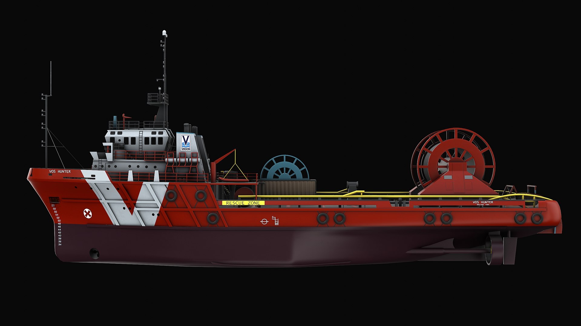 3D Anchor Handling Tug Supply Vessel VOS Hunter - TurboSquid 2298183