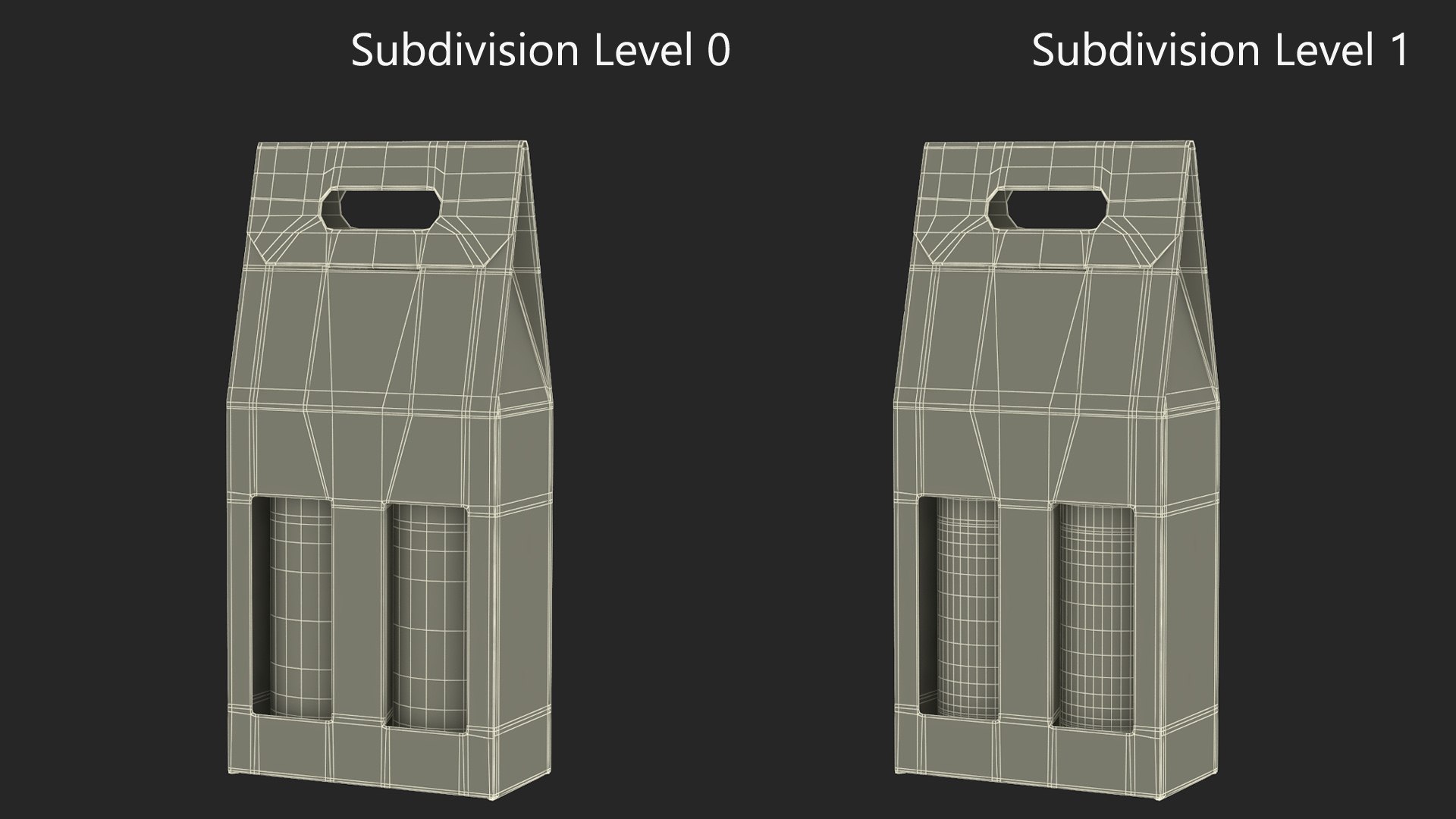 Cardboard Craft Two Bottle Box 3D Model - TurboSquid 2208795