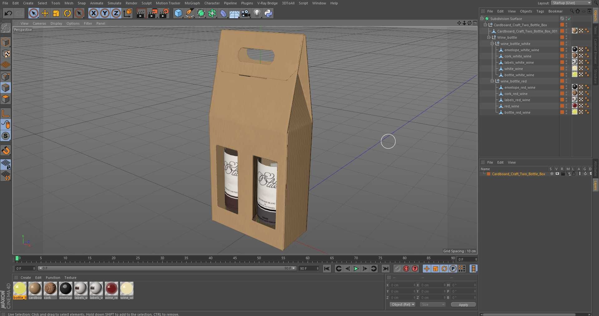 Cardboard Craft Two Bottle Box 3D Model - TurboSquid 2208795