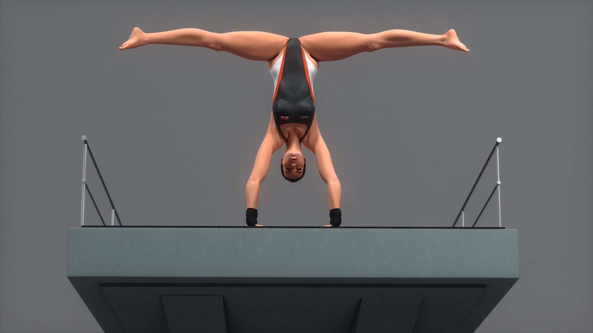 Female Diver Platform Animated HQ Model - TurboSquid 2195291