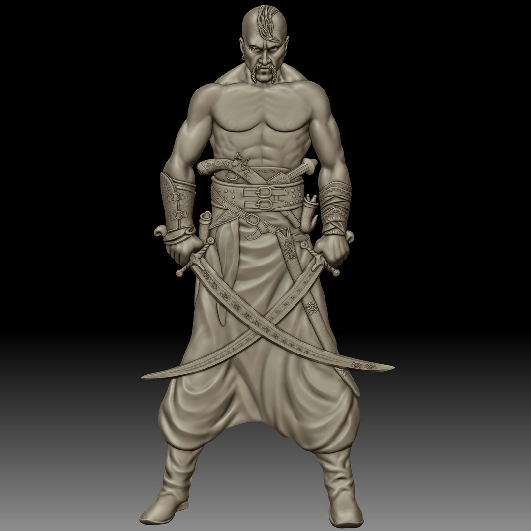 3D Cossack Ukrainian Warrior Bas-relief For CNC Router Or 3D Printer ...