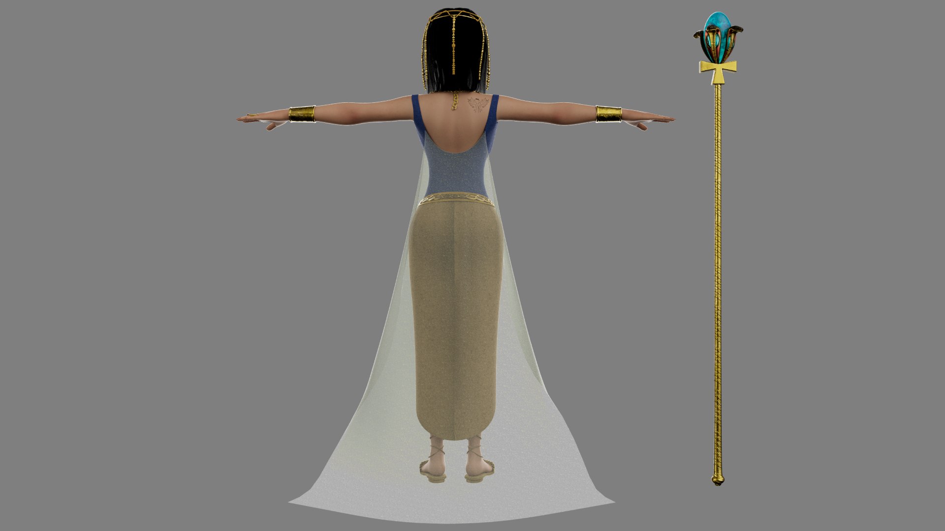 3D Semi-Realistic Egyptian Queen ISABELLA Without Rig - TurboSquid 2298516