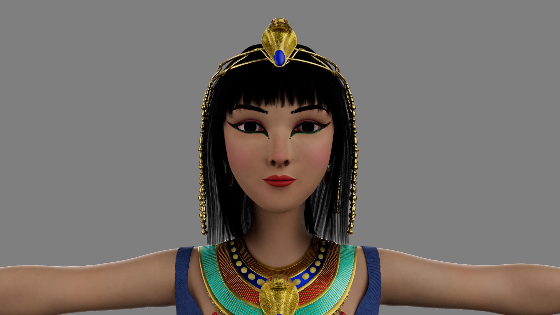 3D Semi-Realistic Egyptian Queen ISABELLA Without Rig - TurboSquid 2298516