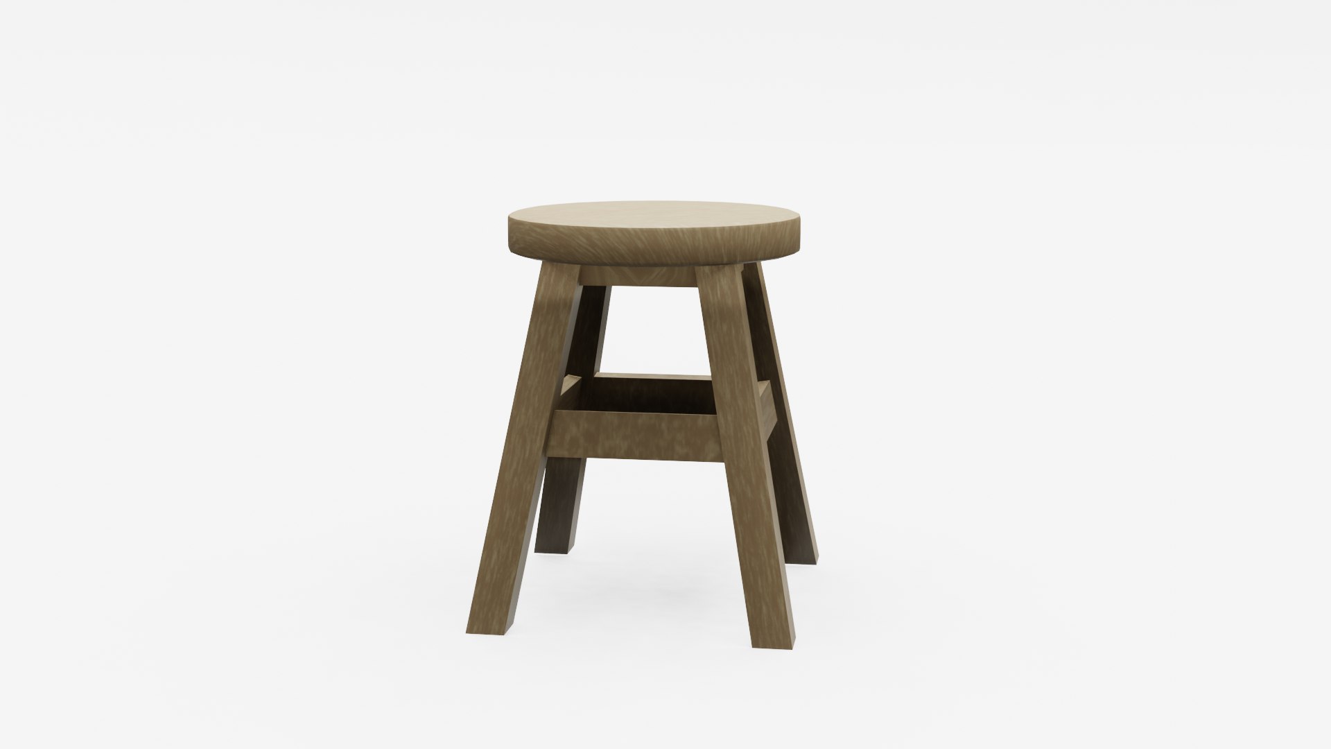 3D Oak Wooden Stool Low Poly 3D Model - TurboSquid 2041253
