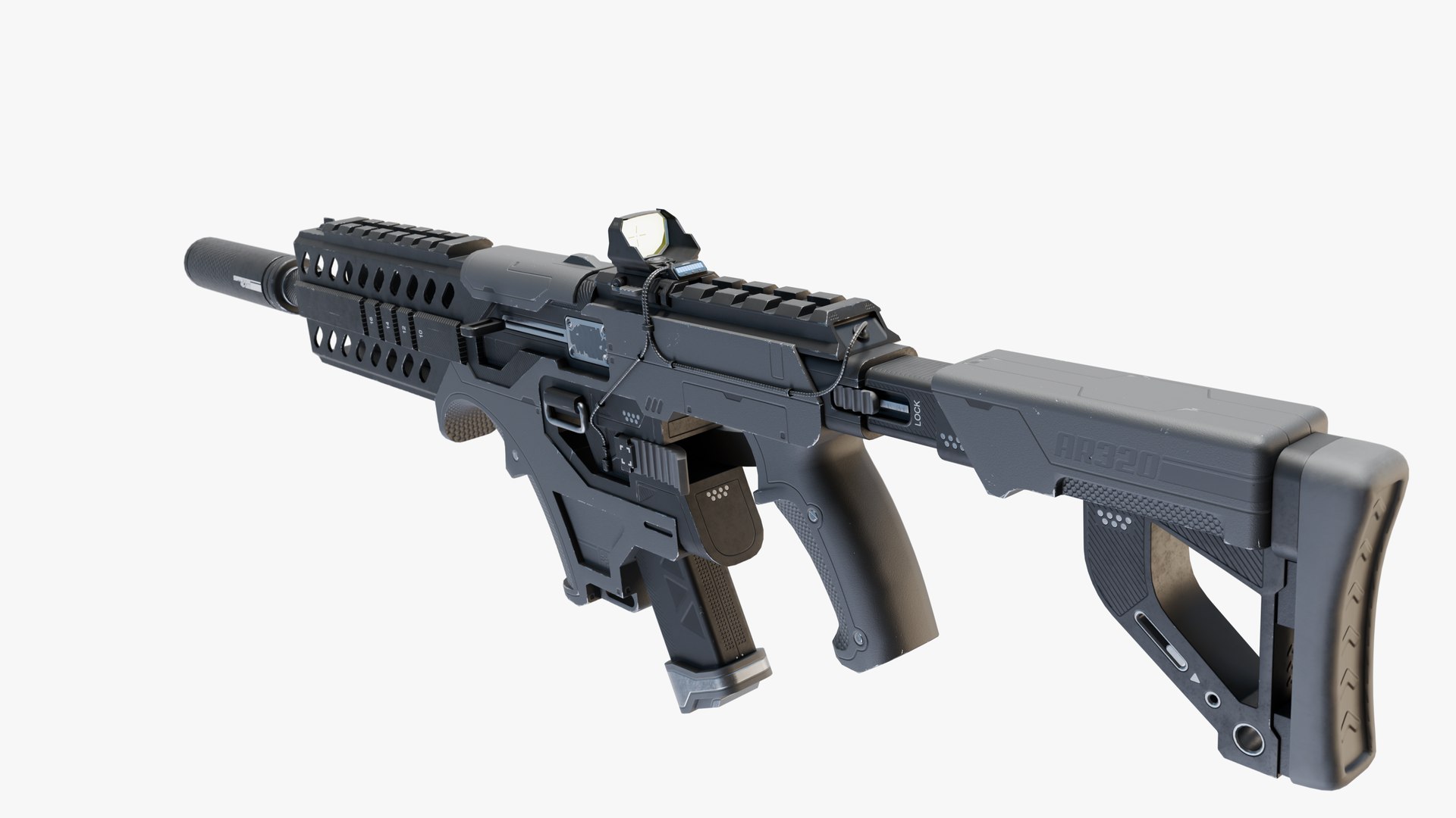 3D Futuristic Assault Rifle Model - TurboSquid 2390737