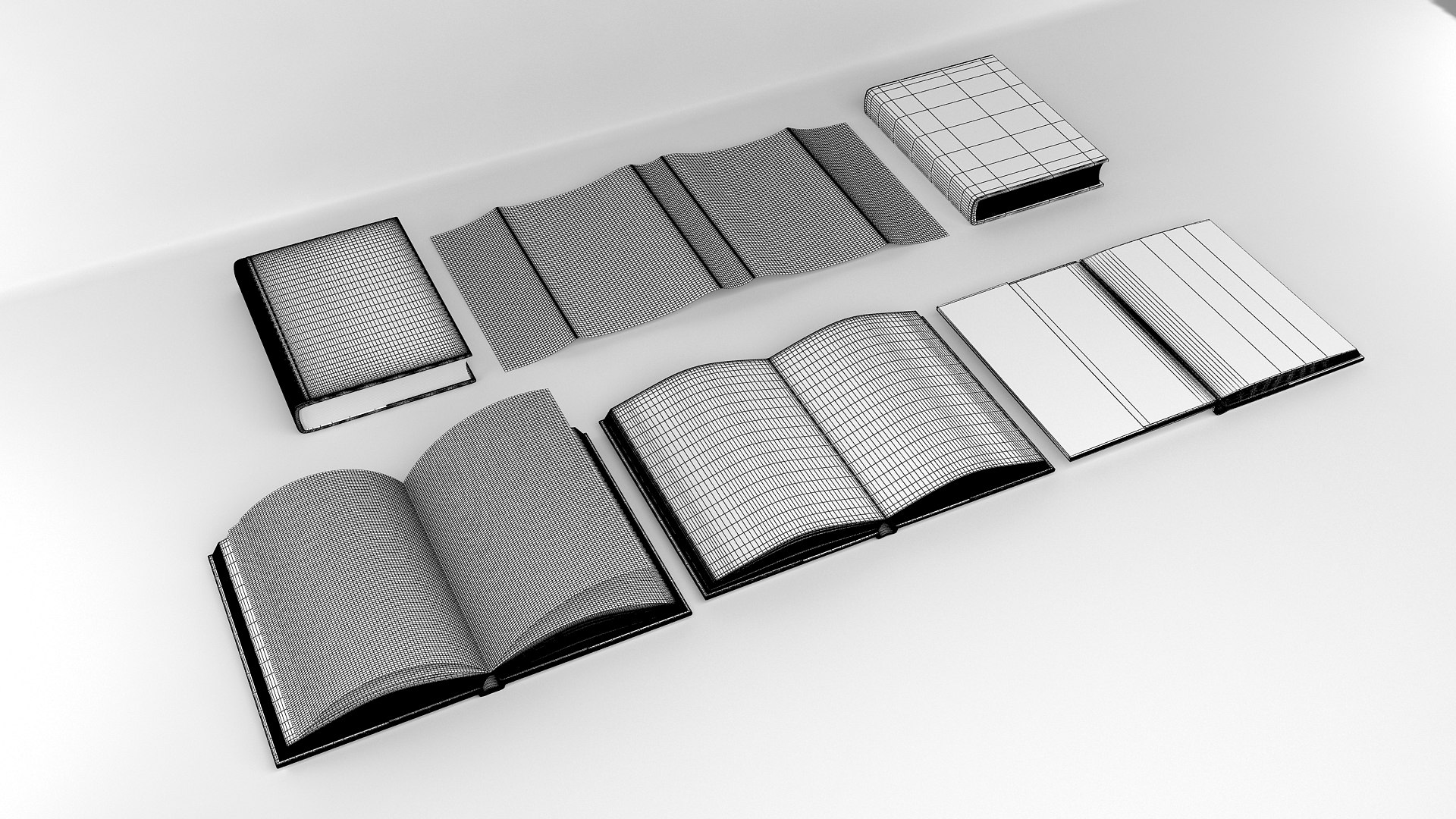 3D Book Set Model - TurboSquid 1789426