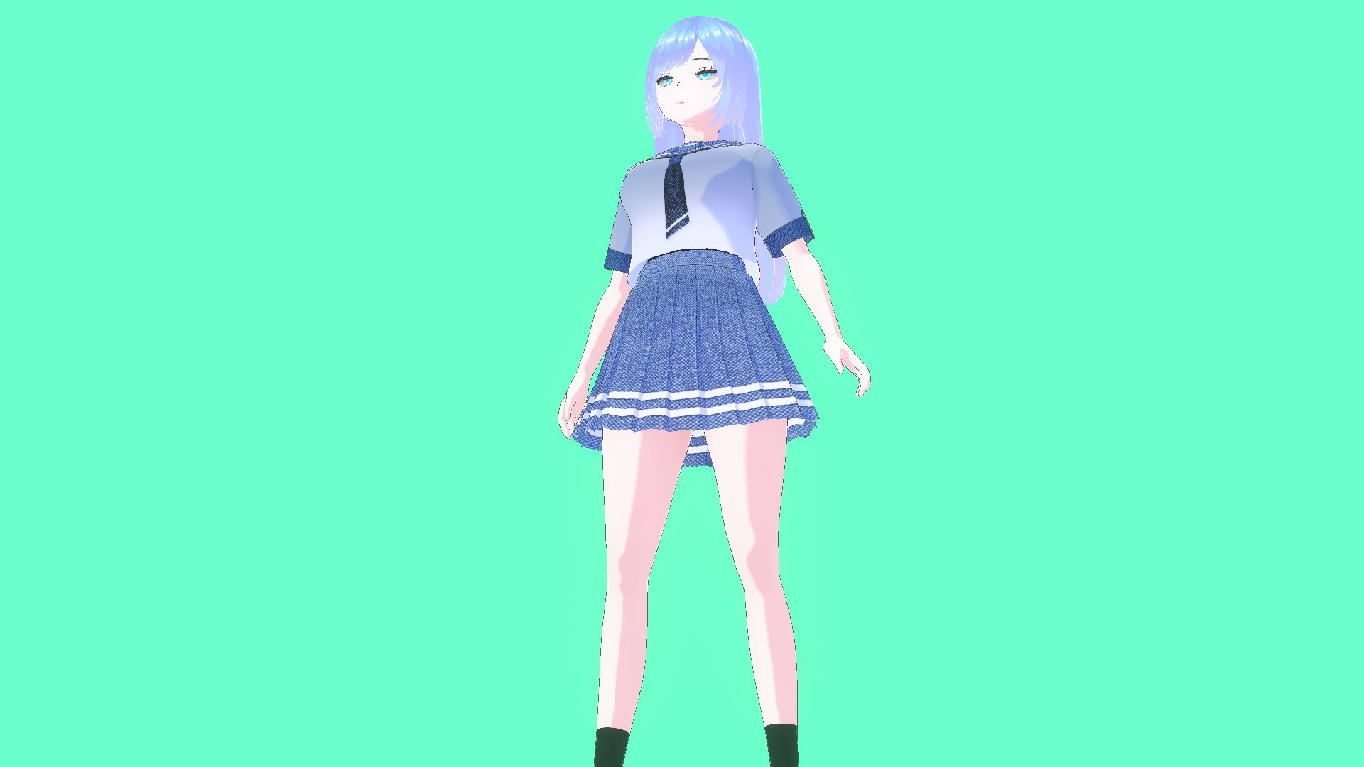 Anime School Girl VTUBER Animation And Game Ready 3D Model - TurboSquid ...