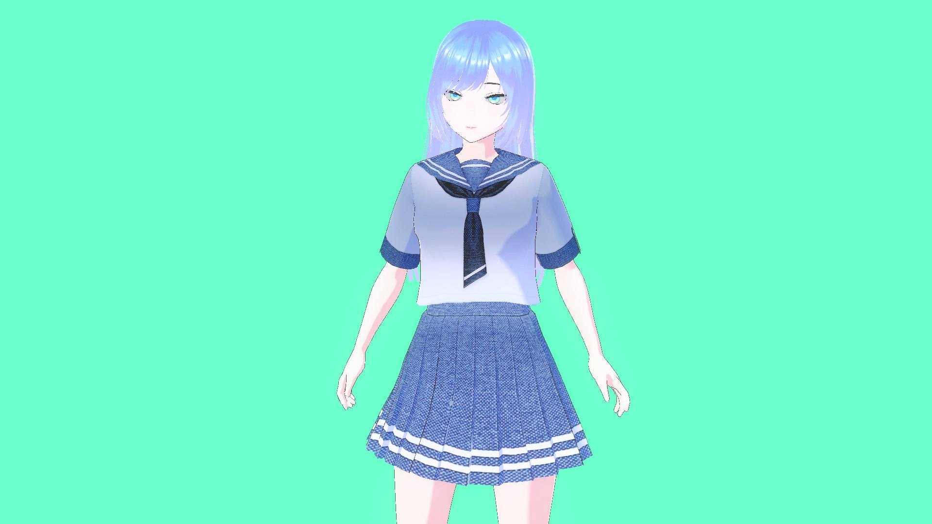 Anime School Girl VTUBER Animation And Game Ready 3D Model - TurboSquid ...