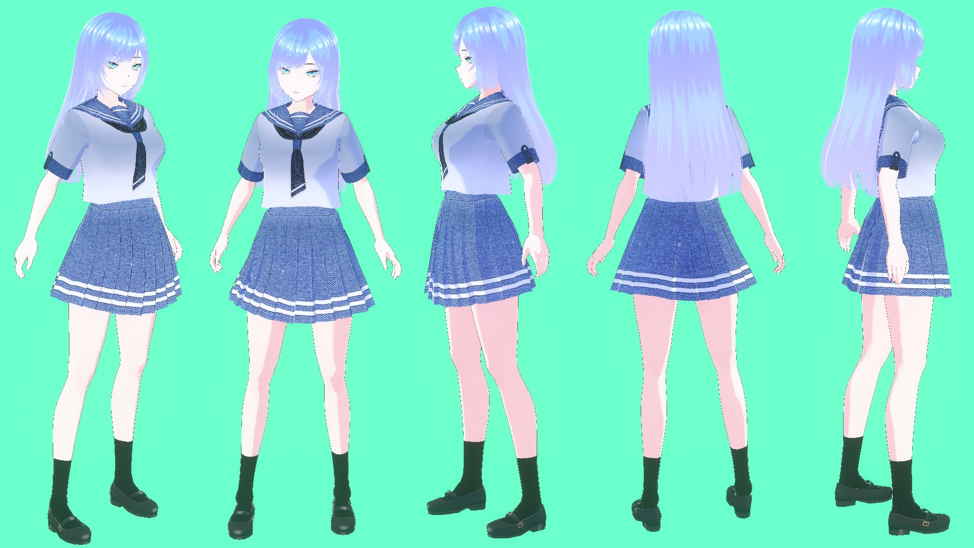 Anime School Girl VTUBER Animation And Game Ready 3D Model - TurboSquid ...