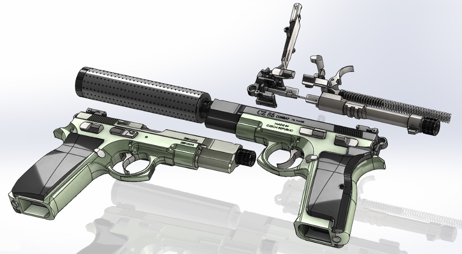 3D Model Cz-75 Parts - TurboSquid 1334233