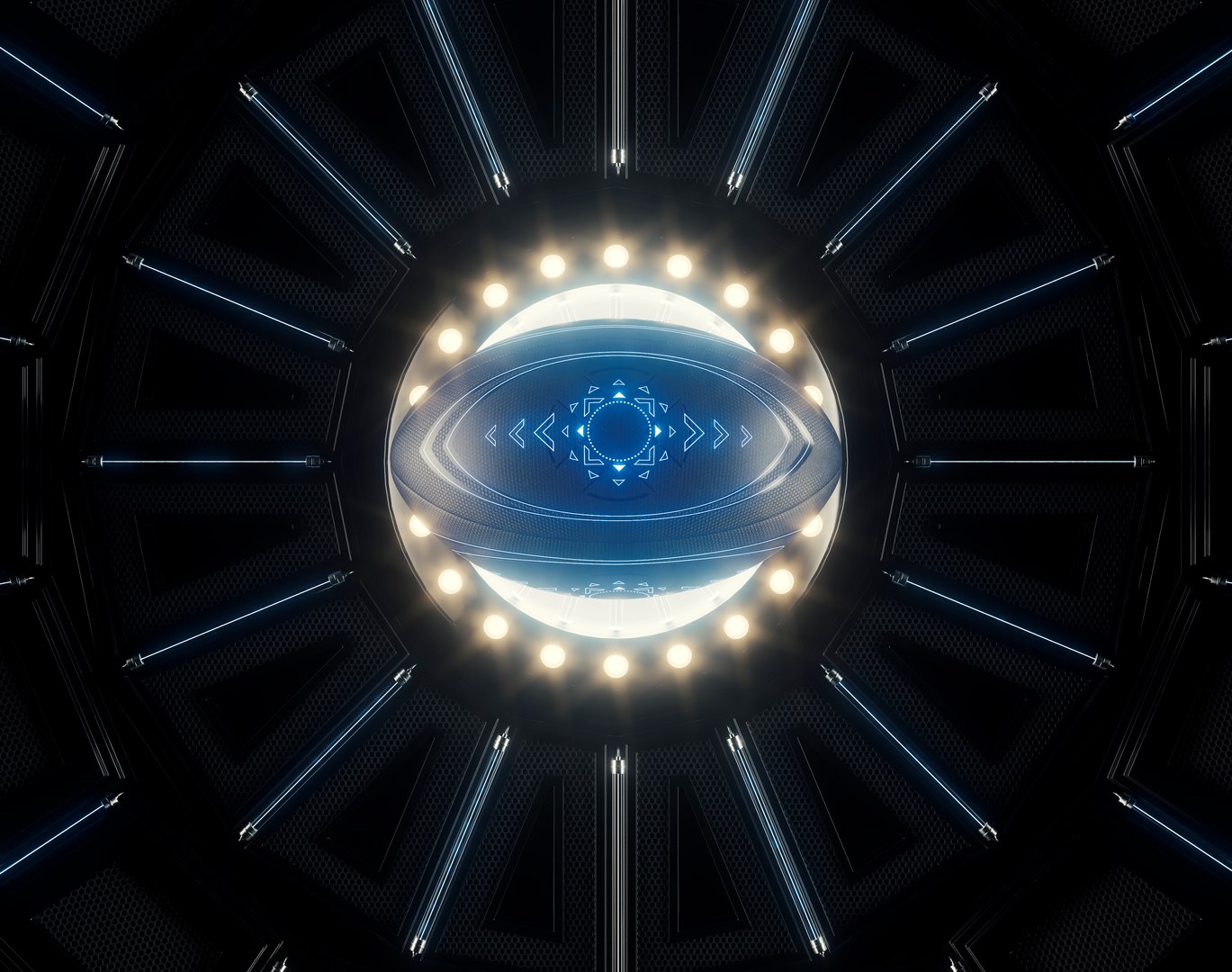 3D Futuristic Rugby Ball And Stage Model - TurboSquid 2085744