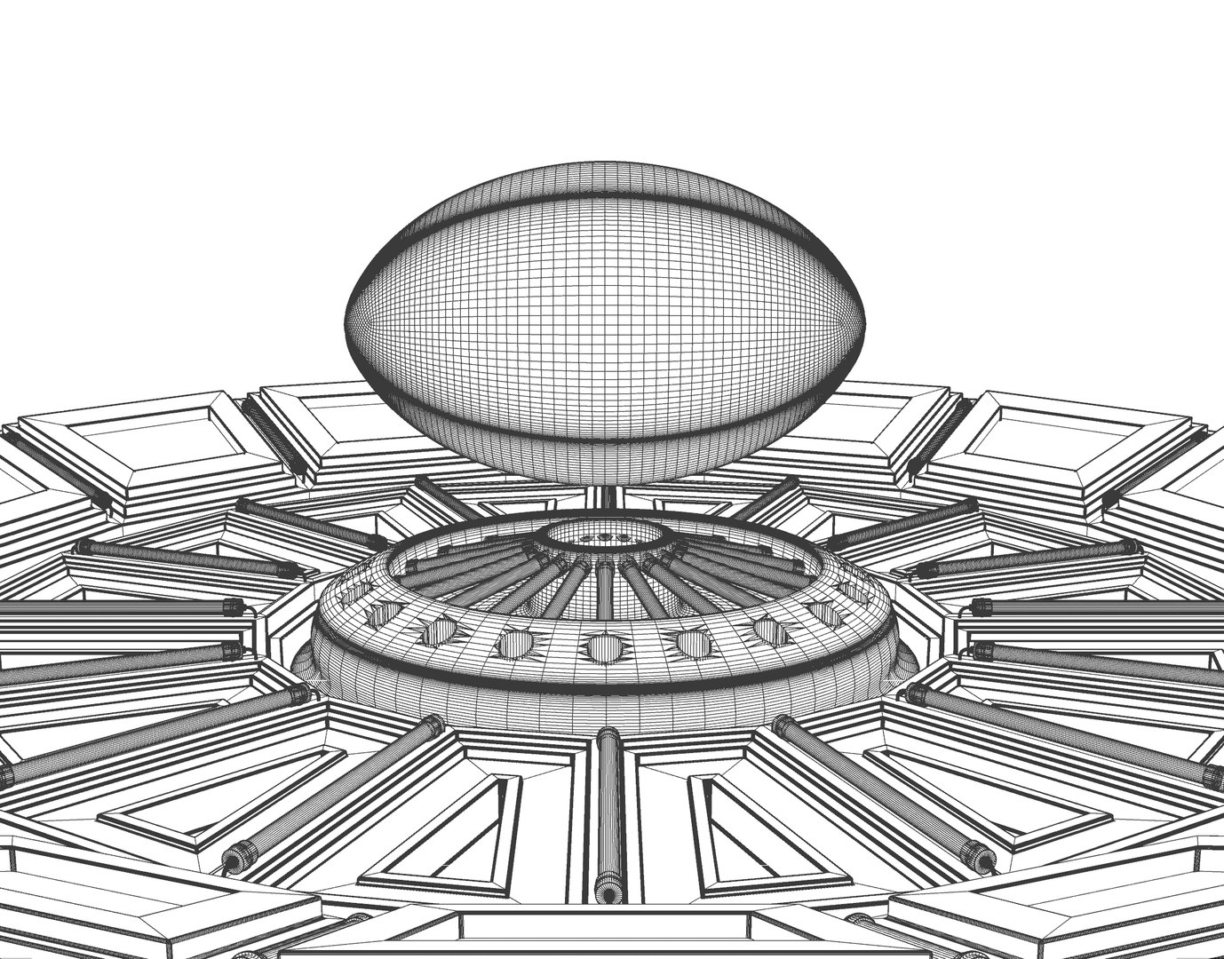 3D Futuristic Rugby Ball And Stage Model - TurboSquid 2085744