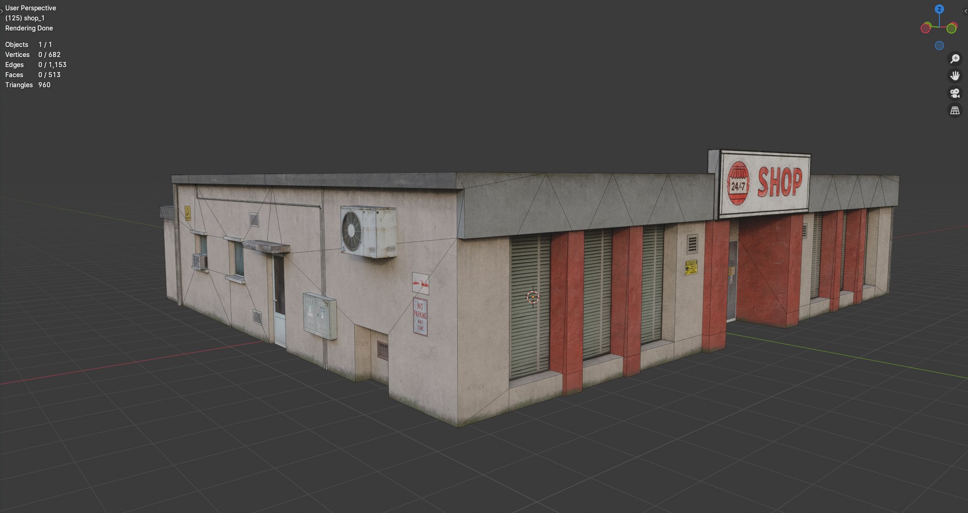 3D Building Shop City Village Work Street Low-poly 3D Model Model ...