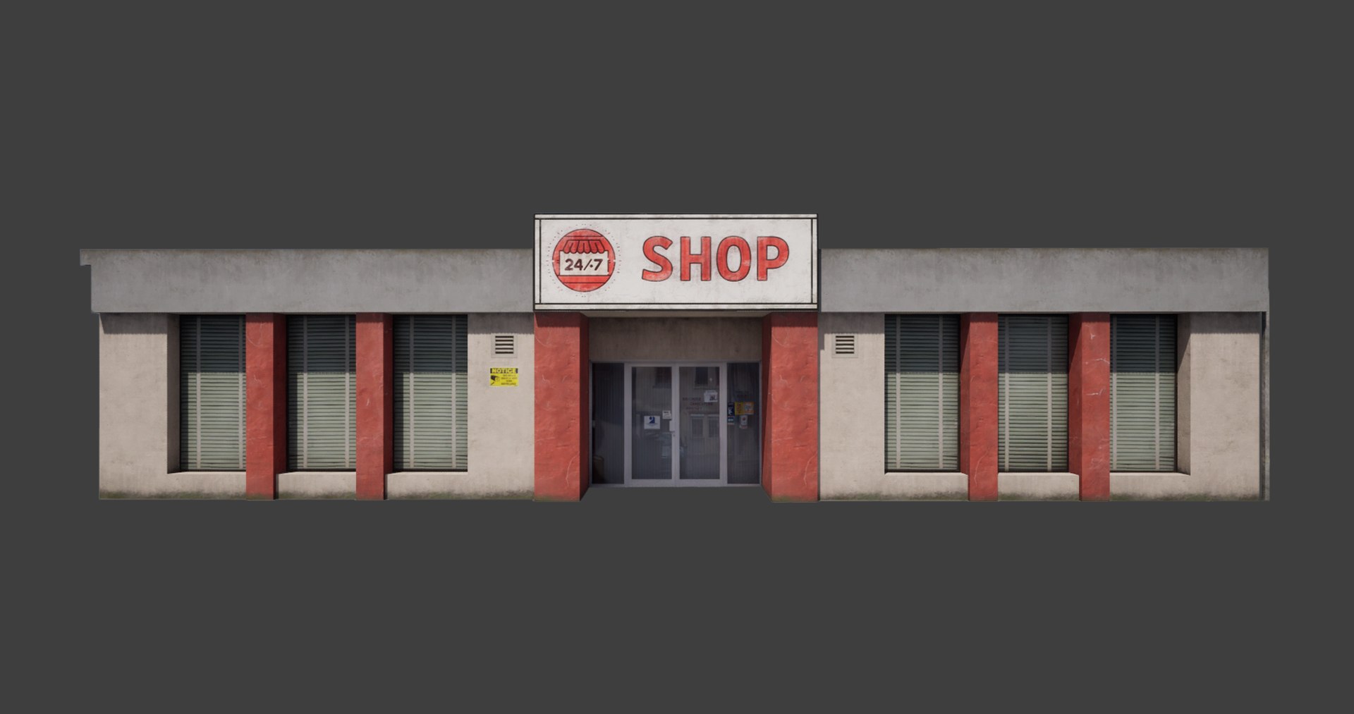 3D Building Shop City Village Work Street Low-poly 3D Model Model ...