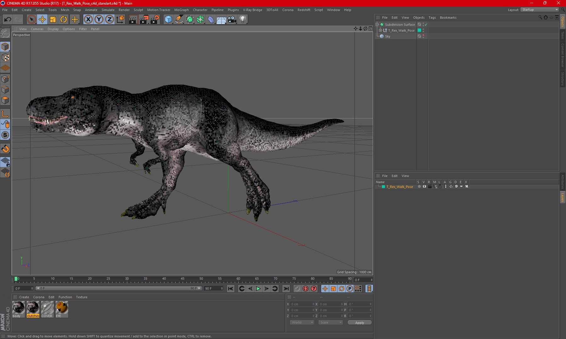 3D T Rex Walk Pose model - TurboSquid 2101942