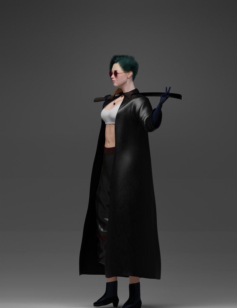 3D Girl Ninja Outfit Model - TurboSquid 1770677