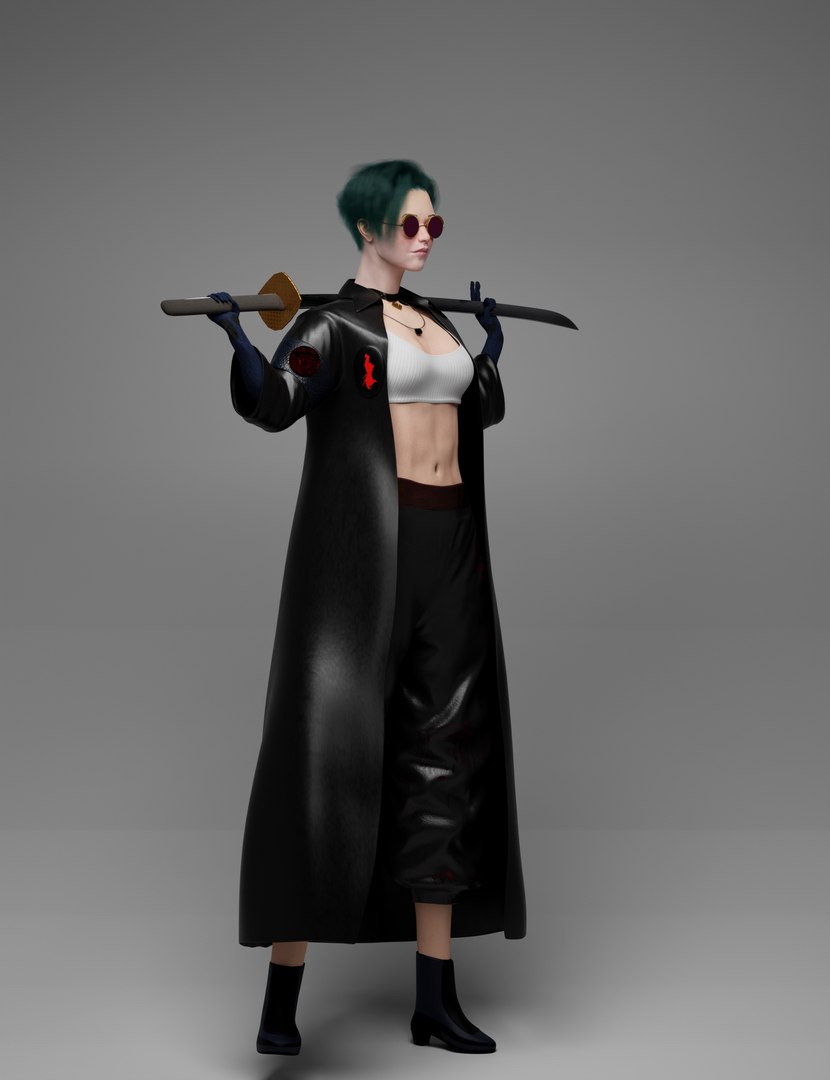 3D Girl Ninja Outfit Model - TurboSquid 1770677