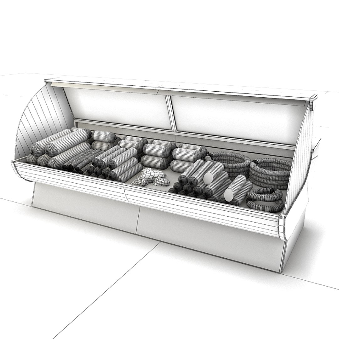 3d Display Freezer Sausages 01 Model