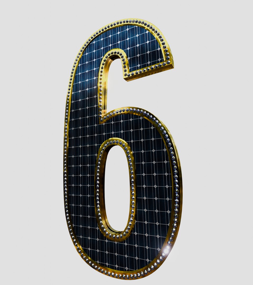 Solar Panel Number - 6 3D Model - TurboSquid 2242469