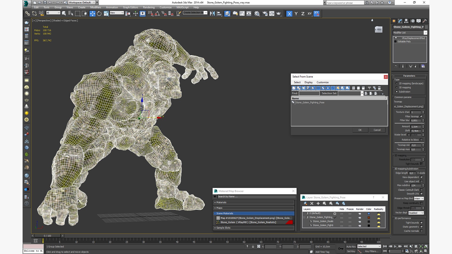 Stone Golem Fighting Pose 3D - TurboSquid 2031292