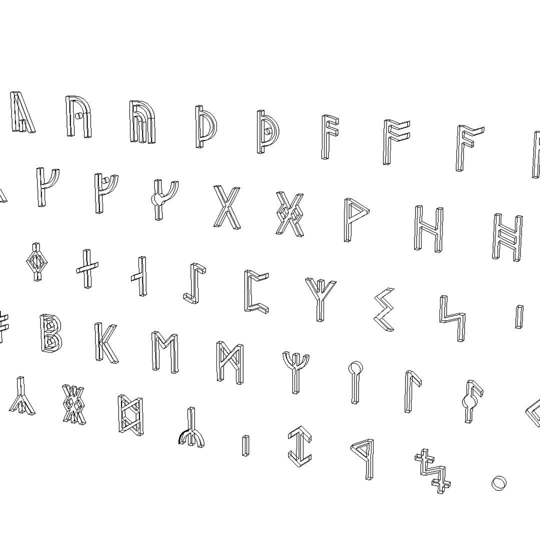 3D Runic Alphabets Cg Cad - TurboSquid 1154005