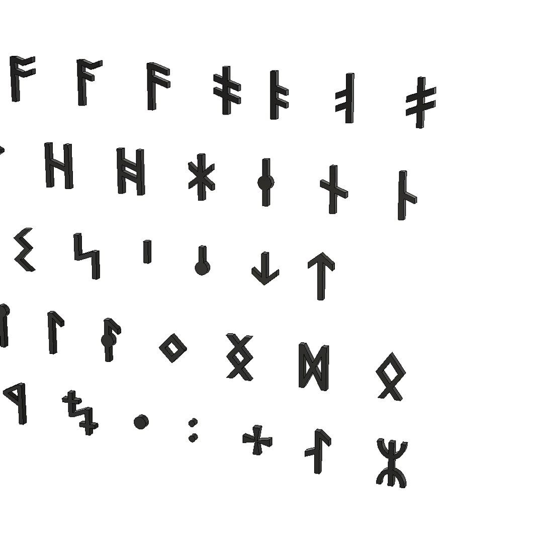 3D Runic Alphabets Cg Cad - TurboSquid 1154005