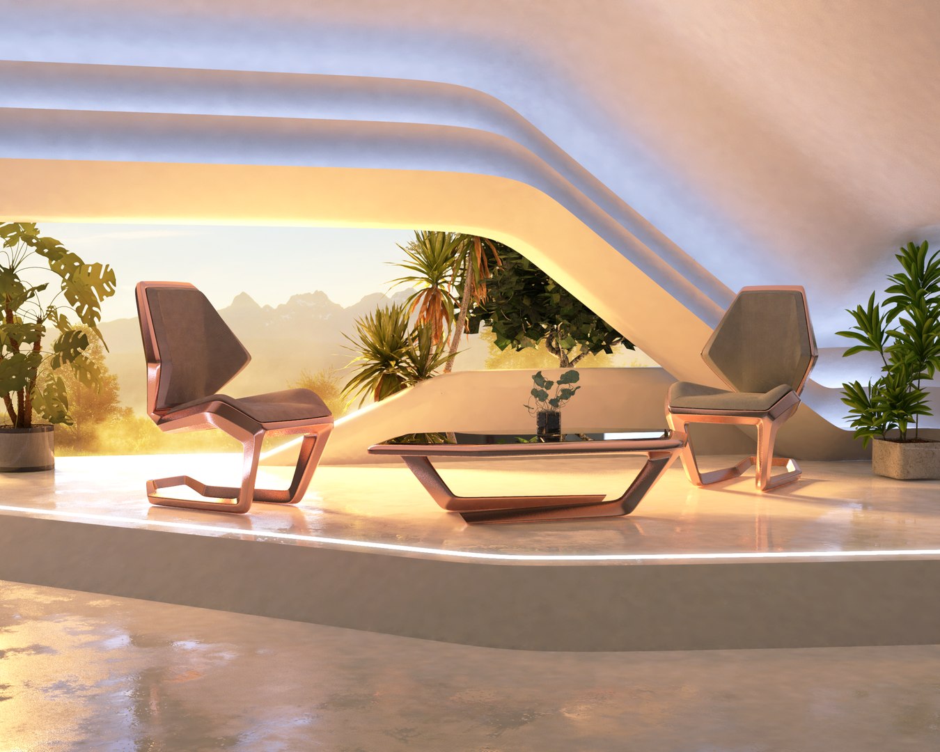 Chair - Coffe Table Set 3D Model - TurboSquid 2029739