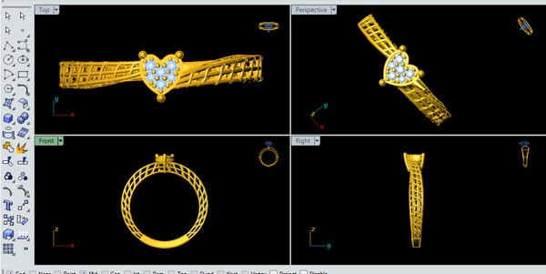 modelo 3d Anillo de dedo con forma de corazón - 004 - 3dm - TurboSquid 2285832