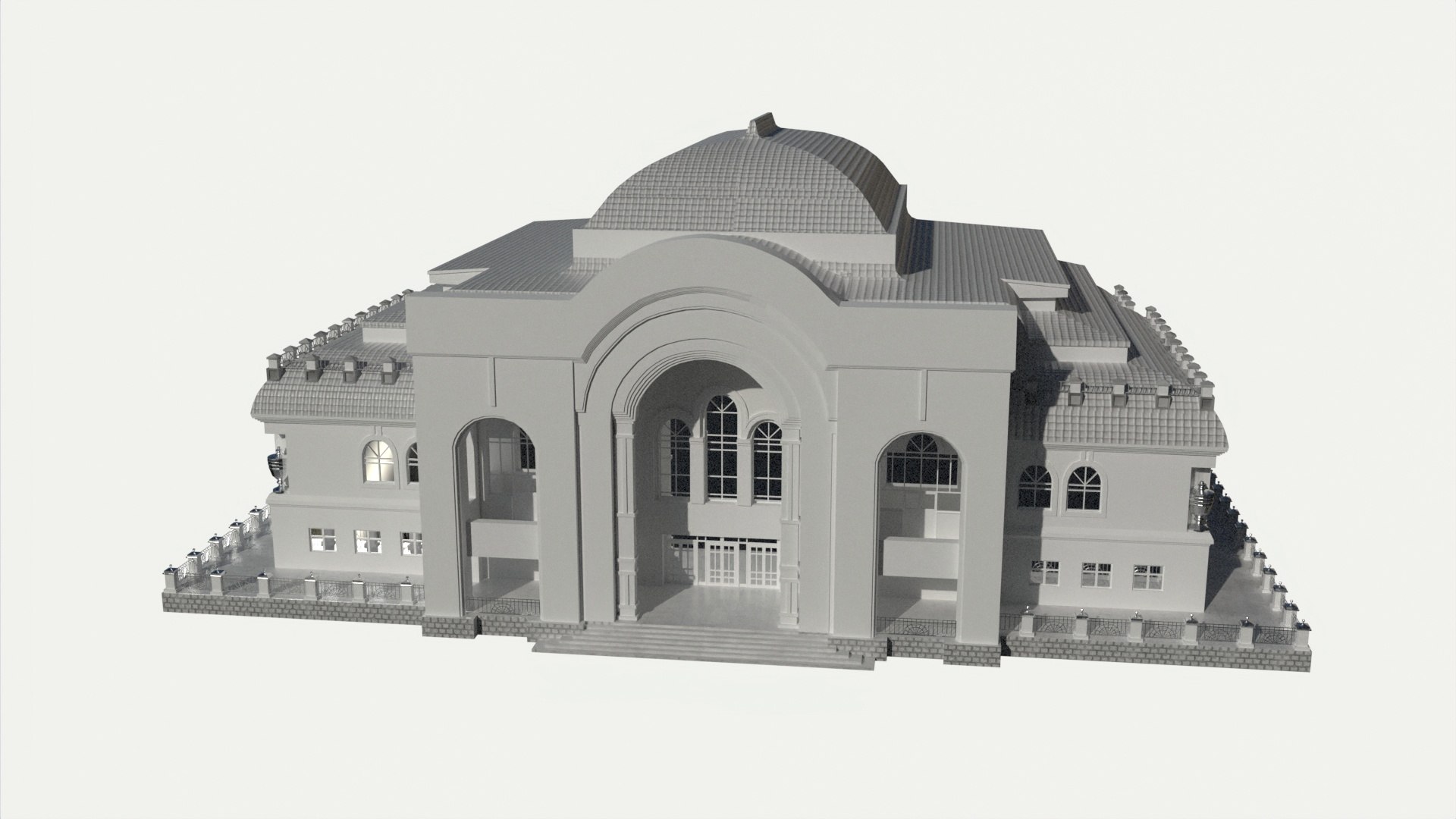 3D Theater Building - TurboSquid 2293786