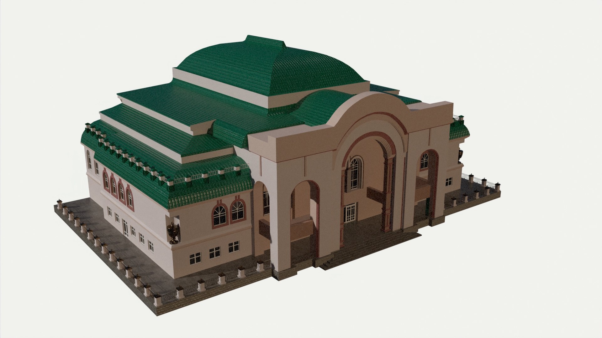 3D Theater Building - TurboSquid 2293786